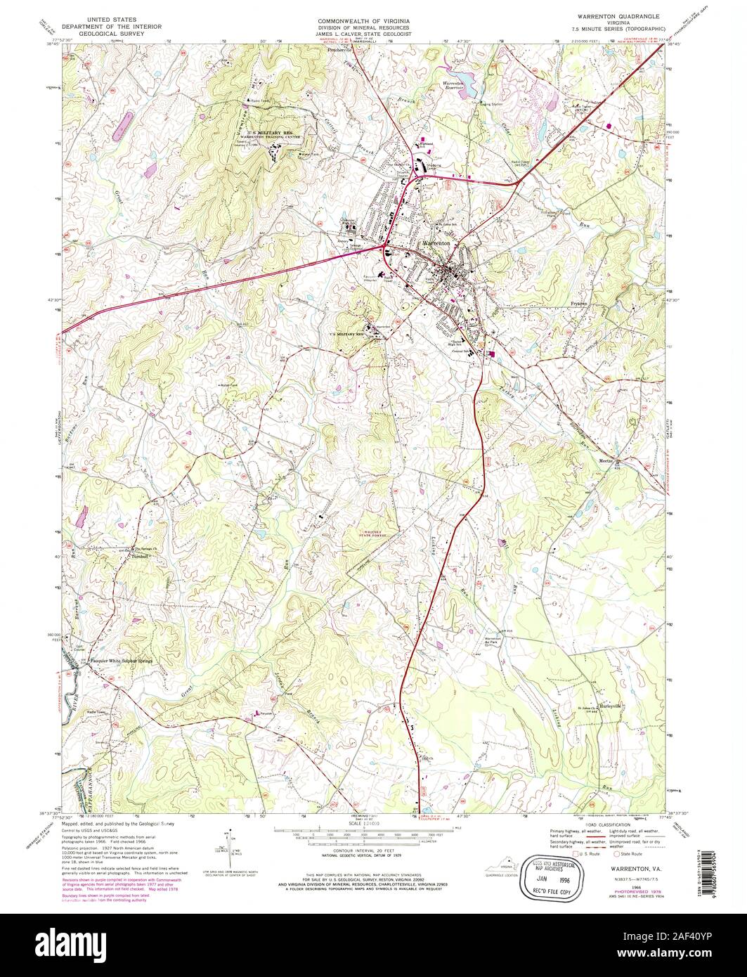 Map of warrenton Cut Out Stock Images & Pictures - Alamy