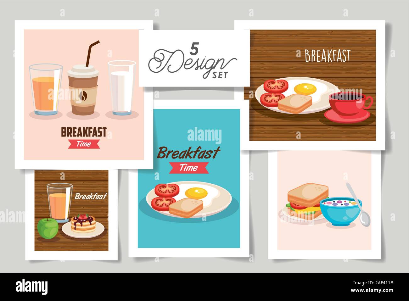 set five designs of breakfast menu Stock Vector Image & Art - Alamy
