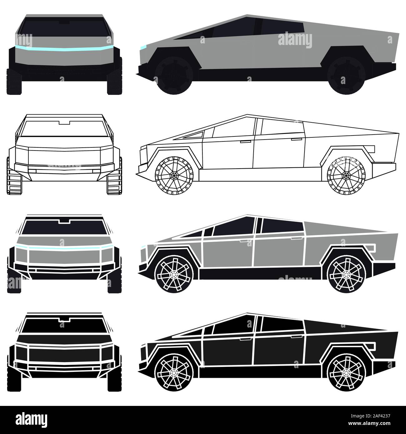 Cybertruck. Electric vehicle project colored Stock Vector Image & Art ...