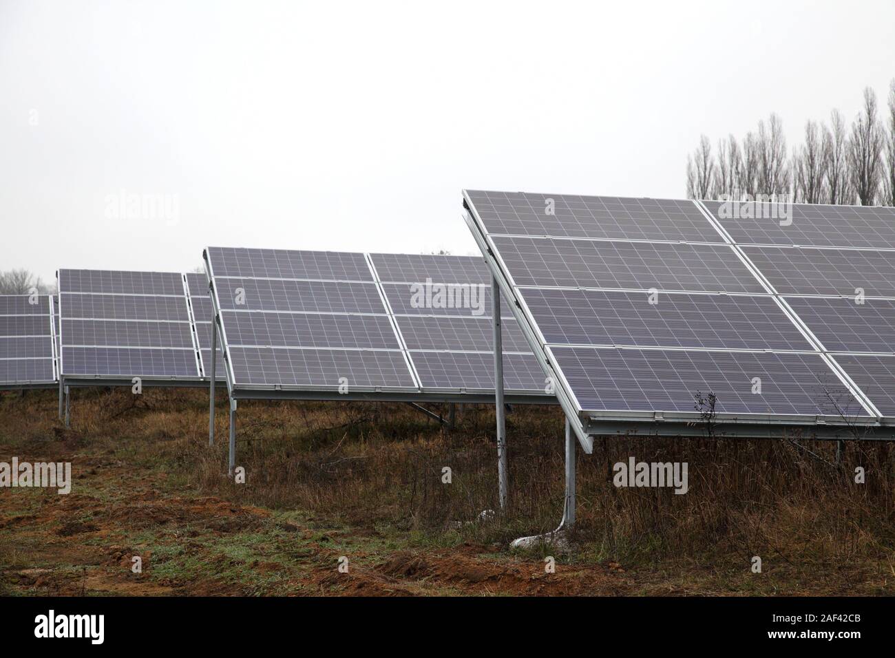 Installation of solar panels. Solar panel produces green ...