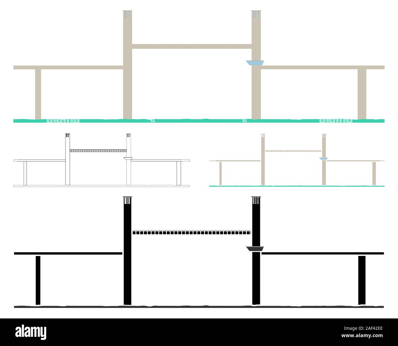 Bridge over road Cut Out Stock Images & Pictures - Alamy