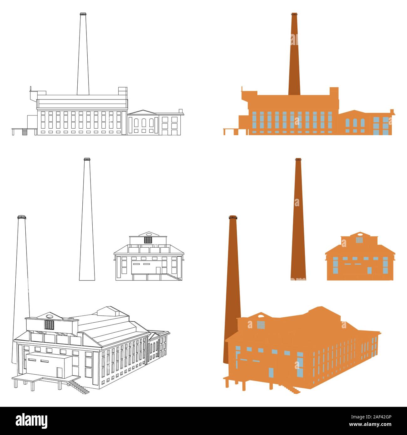 Gasometer silhouette Stock Vector Images - Alamy
