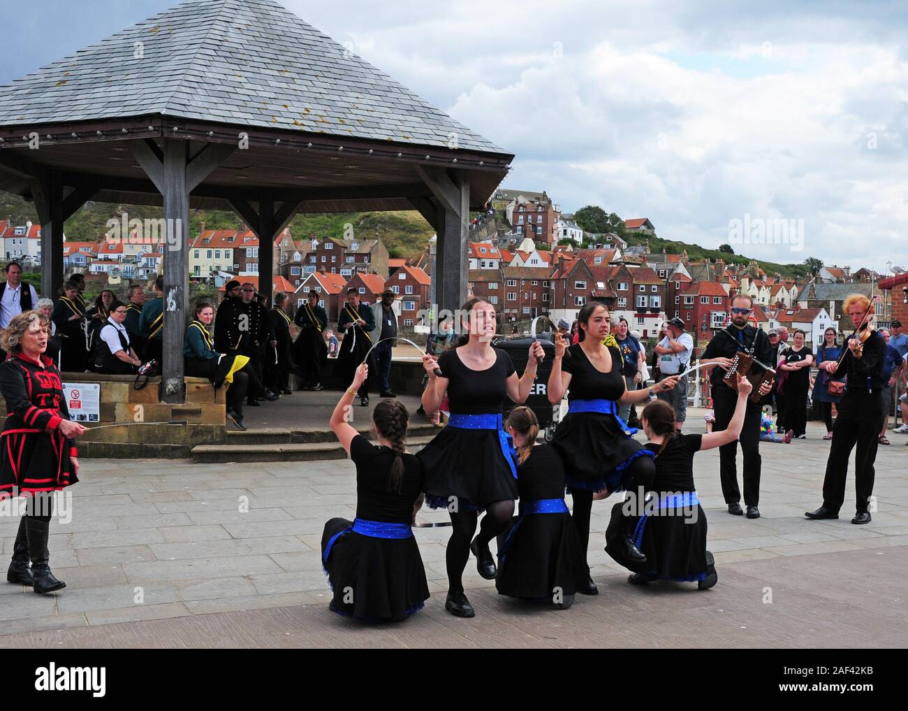 The Tower Ravens Rapper Sword team performing at Whitby Folk Week Stock ...