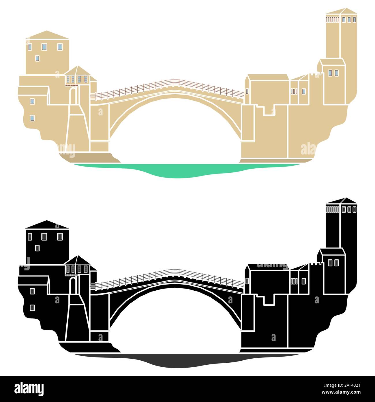 Stari most famous bosnia Stock Vector Images - Alamy