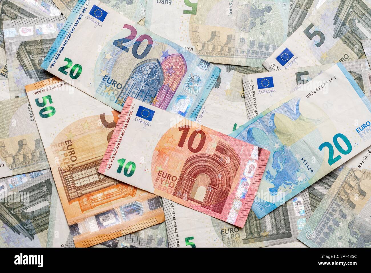 Different euro banknotes, nice texture of paper money Stock Photo - Alamy