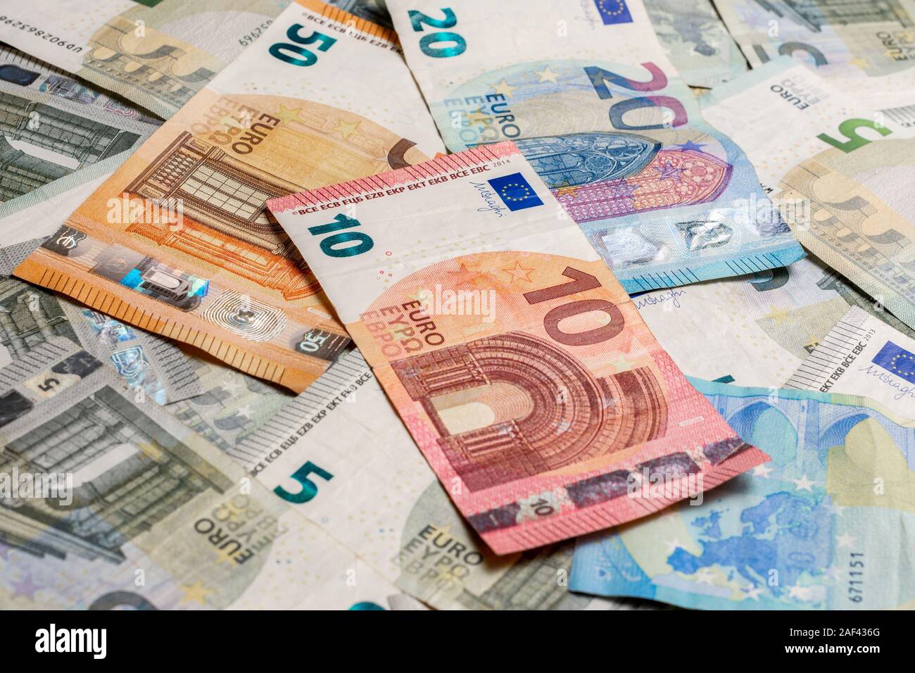Different euro banknotes, nice texture of paper money Stock Photo - Alamy