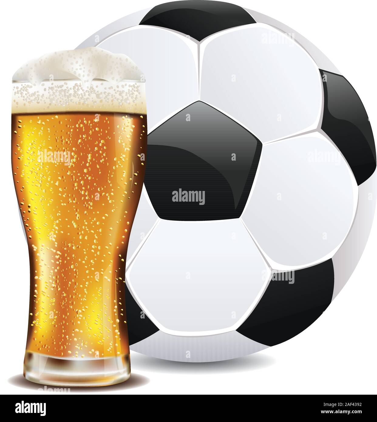 Glass beer soccer football Stock Vector Images - Alamy