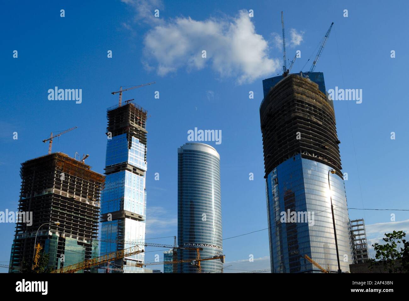 Construction of skyscrapers. Office high-altitude buildings on a ...