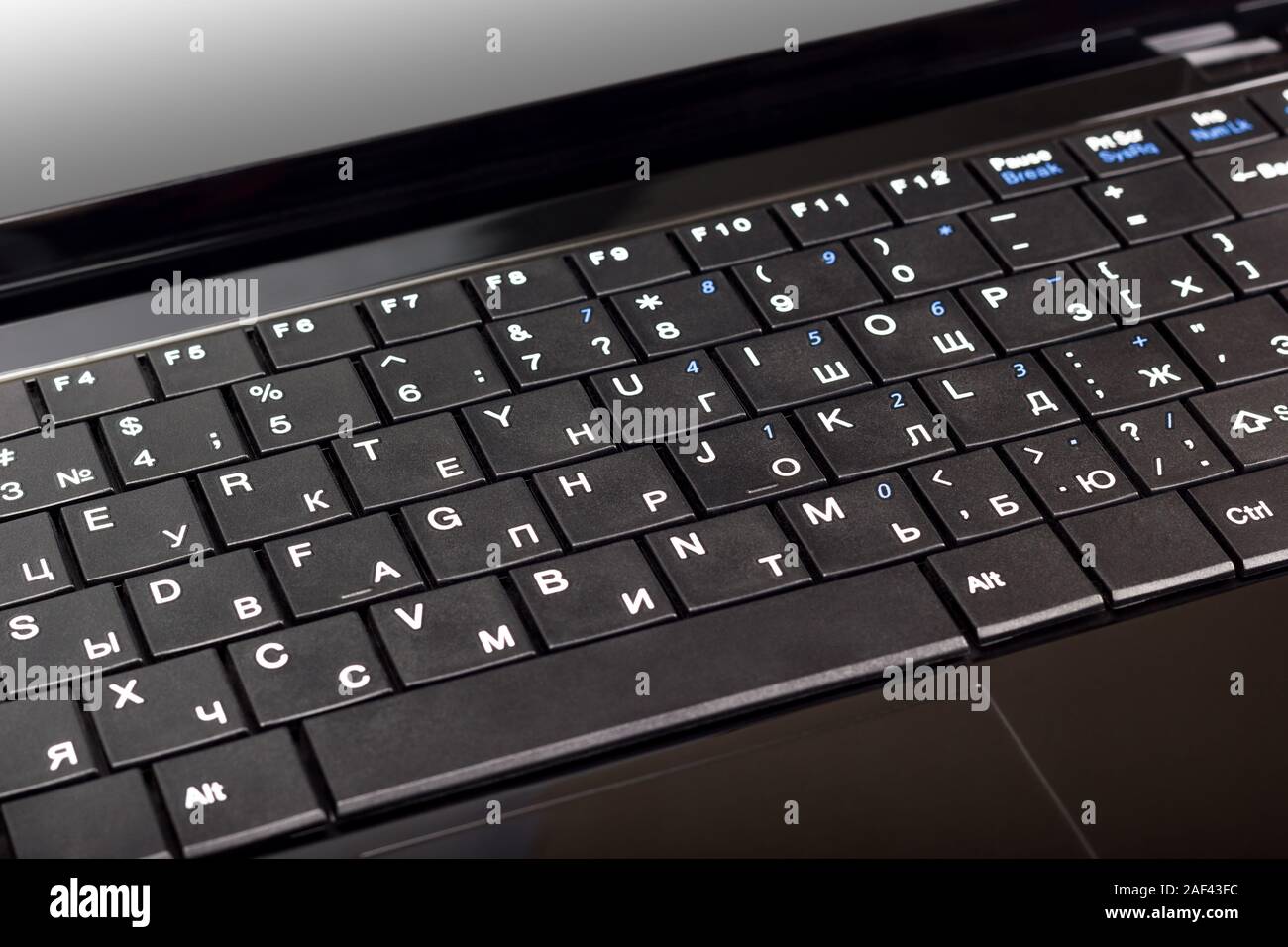 Electronic collection - detail laptop keyboard with russian letter ...