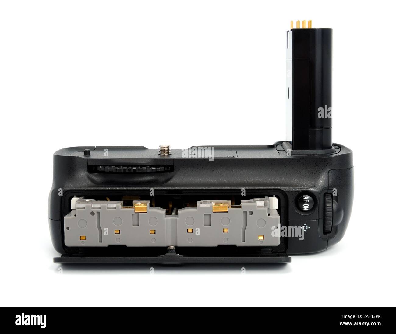 Battery grip for dslr cameras isolated on white background Stock Photo ...