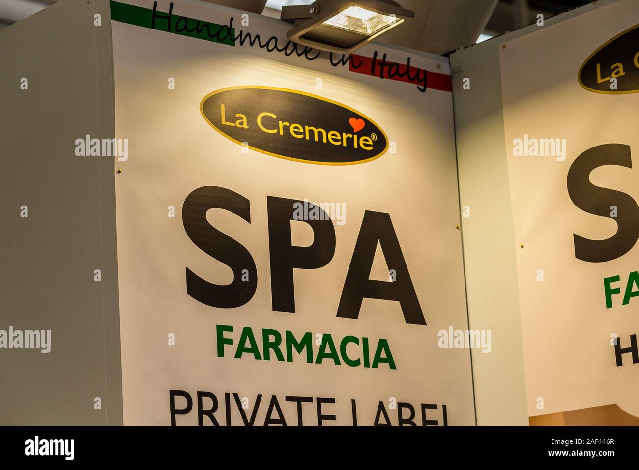 BOLOGNA (BO), ITALY - APRIL 12, 2019: light is enlightening LA CREMERIE ...