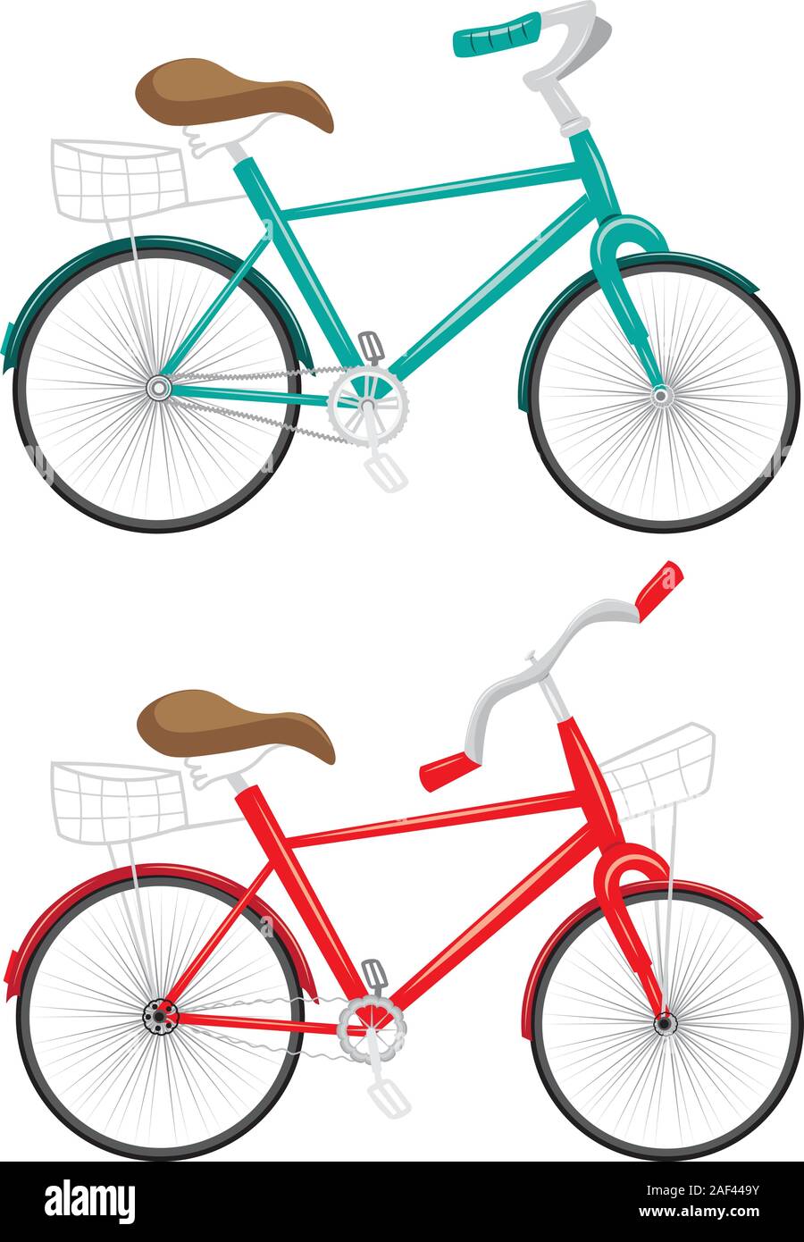 Illustration of cartoon bicycle on white background Stock Vector Image ...