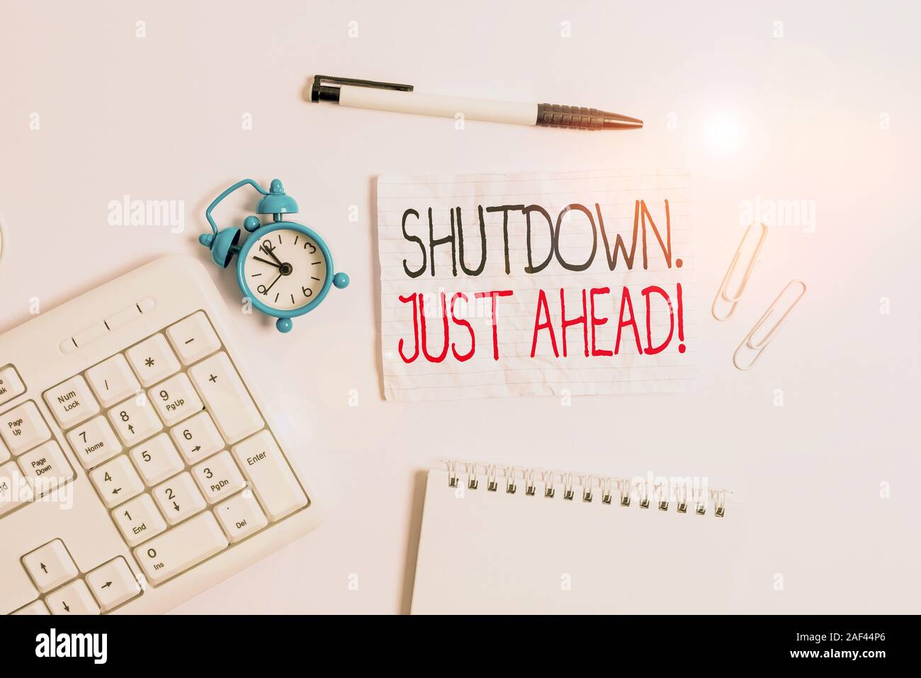 Conceptual hand writing showing Shutdown Just Ahead. Concept meaning ...