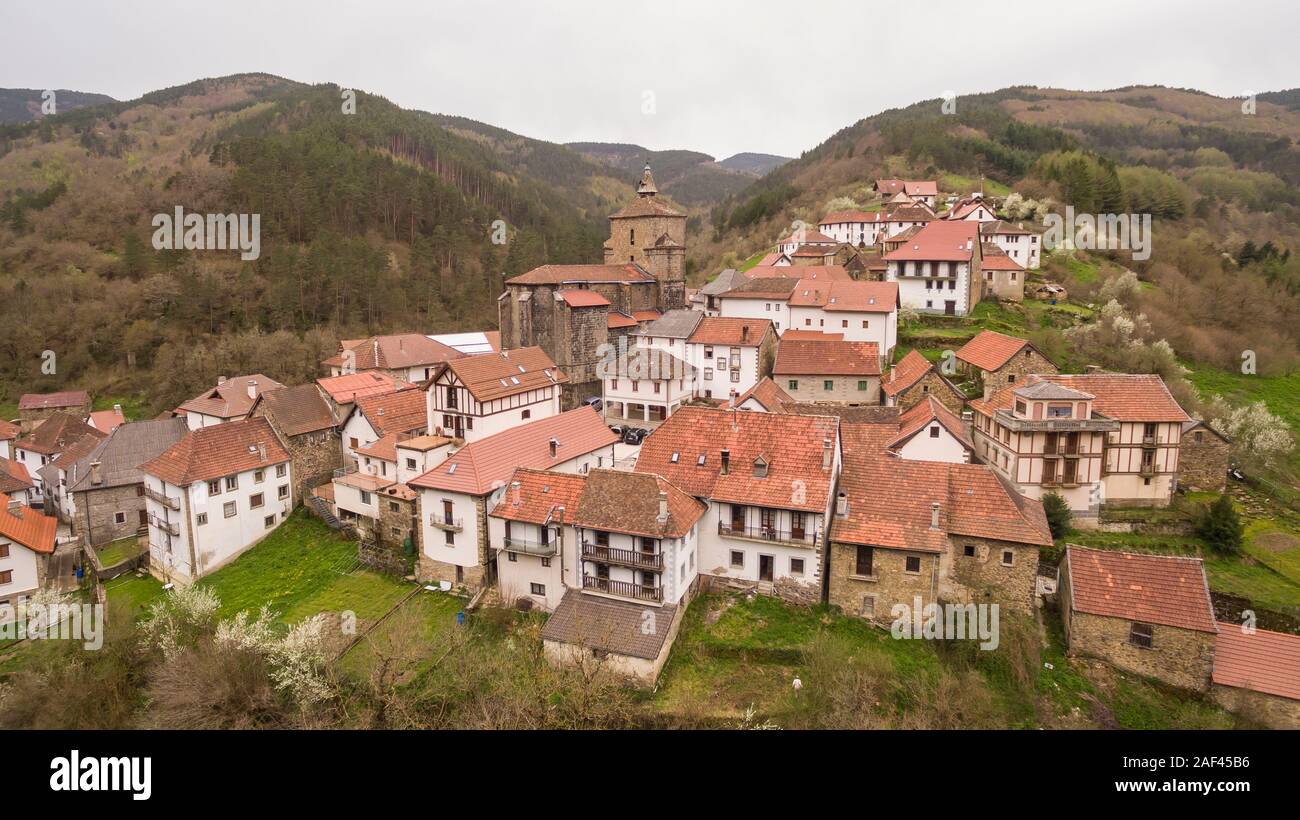 Uztarroz village in Navarre province, Spain Stock Photo - Alamy
