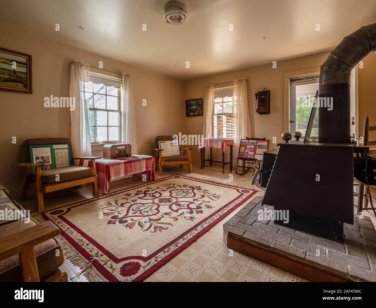 Main house living room, Swett Ranch National Historic Site, Flaming ...