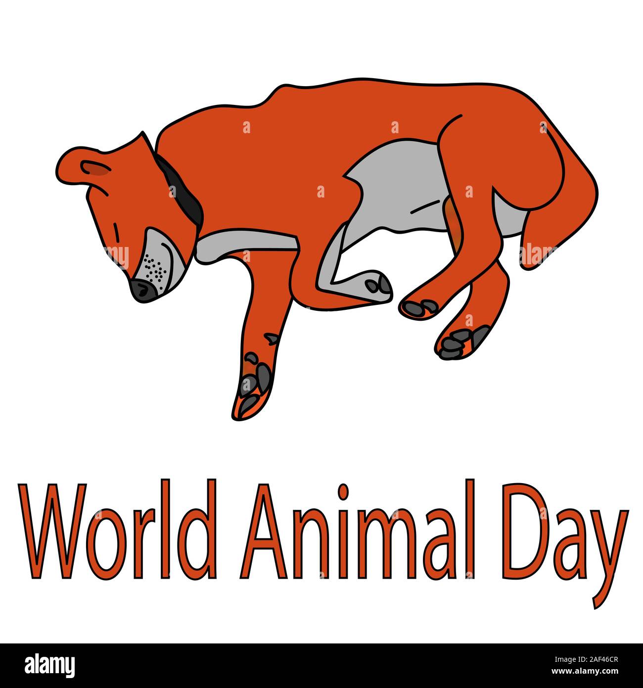 dog on the poster for World Animal Day. isolated stock vector ...