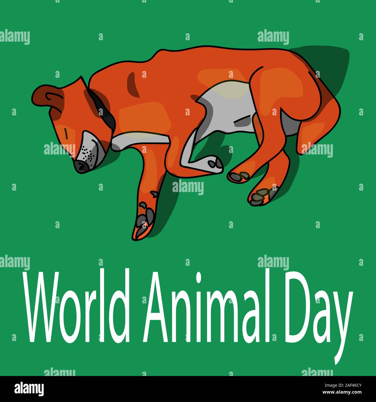 dog on the poster for World Animal Day. stock vector illustration Stock ...
