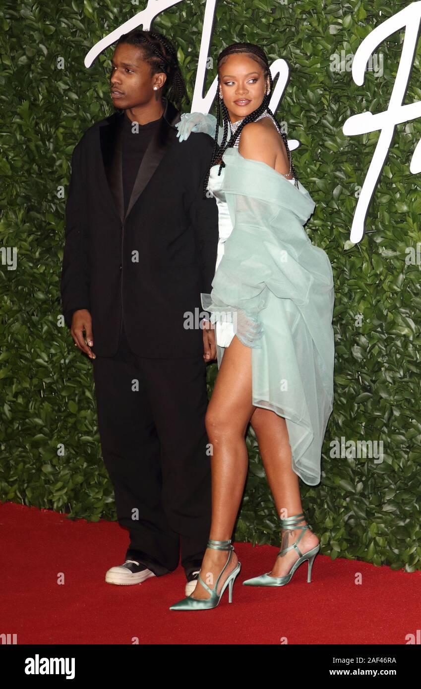 London, UK. Rihanna and ASAP Rocky at the Fashion Awards 2019, at Royal ...