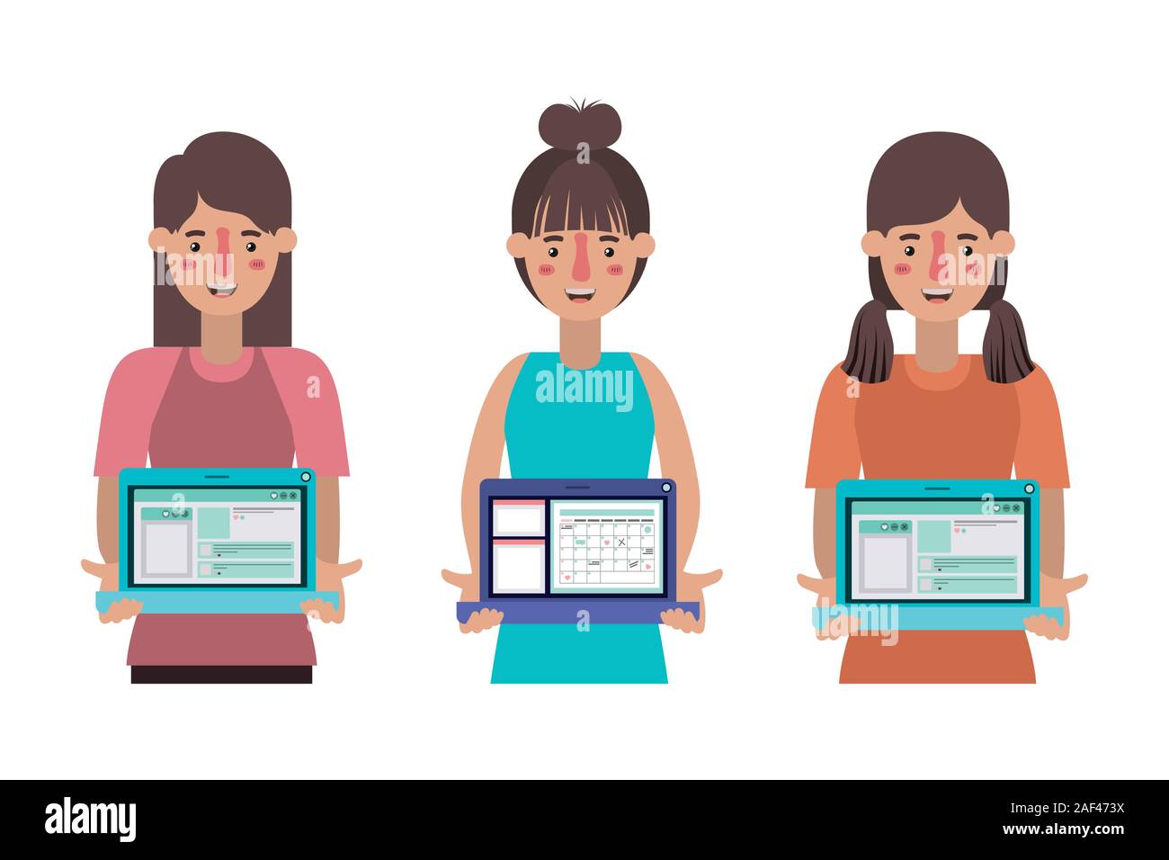 Avatar women and elearning concept vector design Stock Vector Image ...