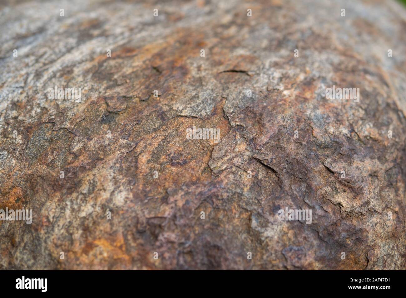 detail of a rock with effect of thermal stress weathering and visible ...