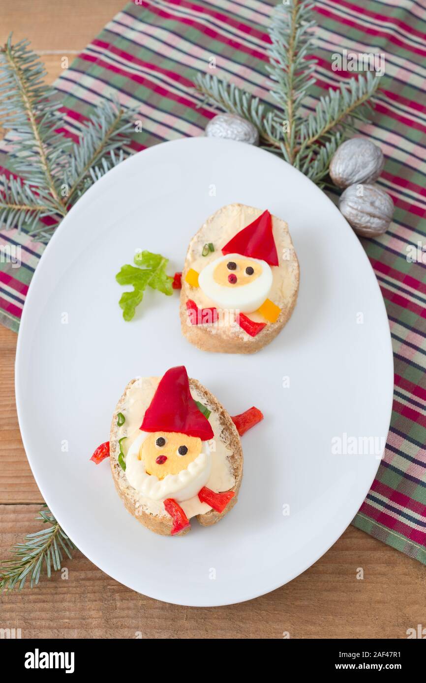 Santa Clause sandwiches Stock Photo - Alamy