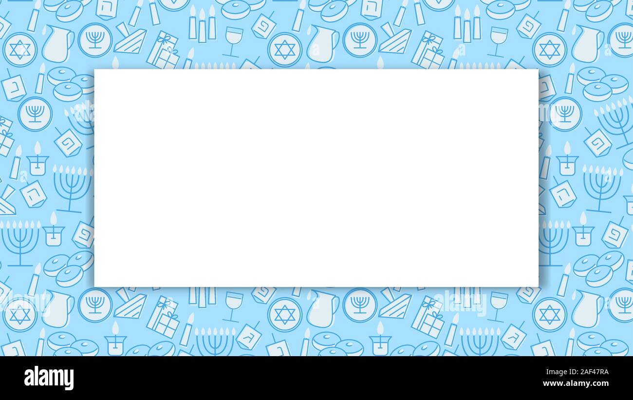 Hanukkah blue background with copy space. Jewish Festival of light ...