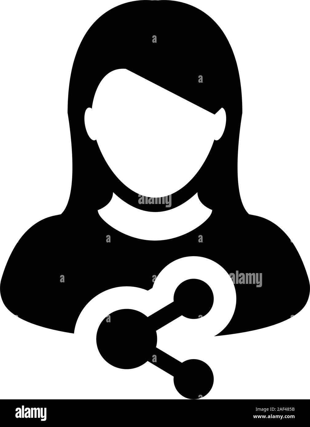 Sharing icon vector male person profile avatar with share symbol in a ...
