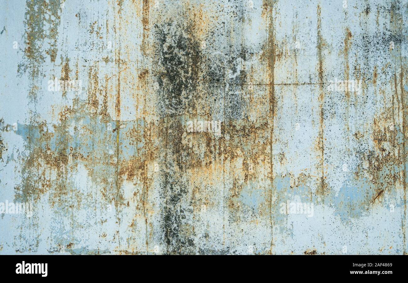 Painted in blue metal rusted background. Metal rust texture. Erosion ...