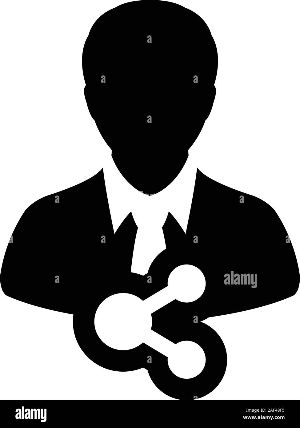Share symbol icon vector male person profile avatar with network sign ...