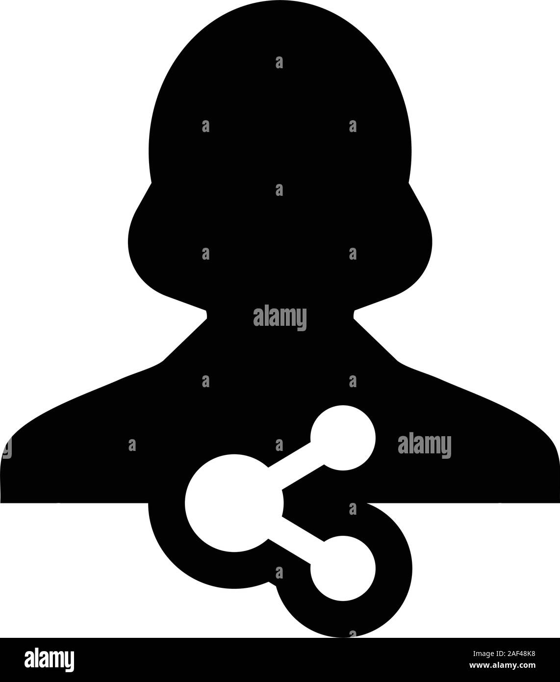 Avatar icon with share symbol vector male person profile in a glyph ...
