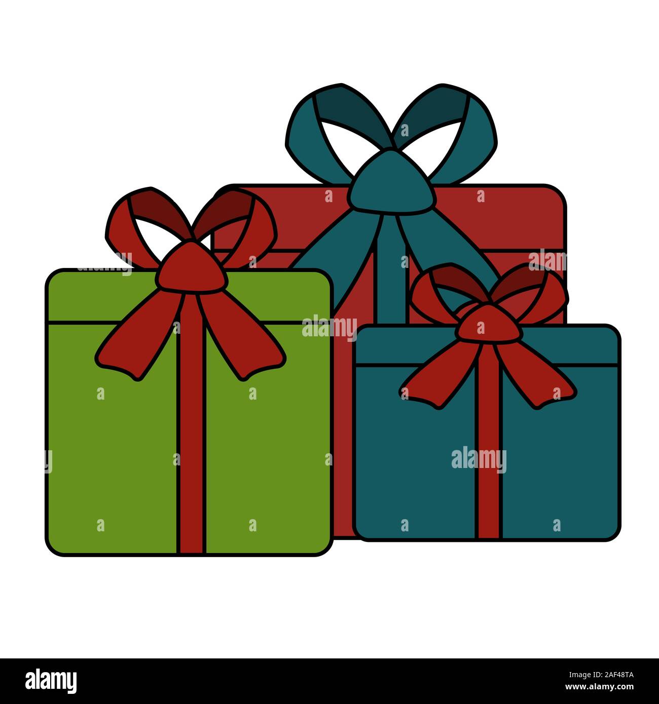 Webpresents in gift wrapping. cartoon isolated stock vector ...