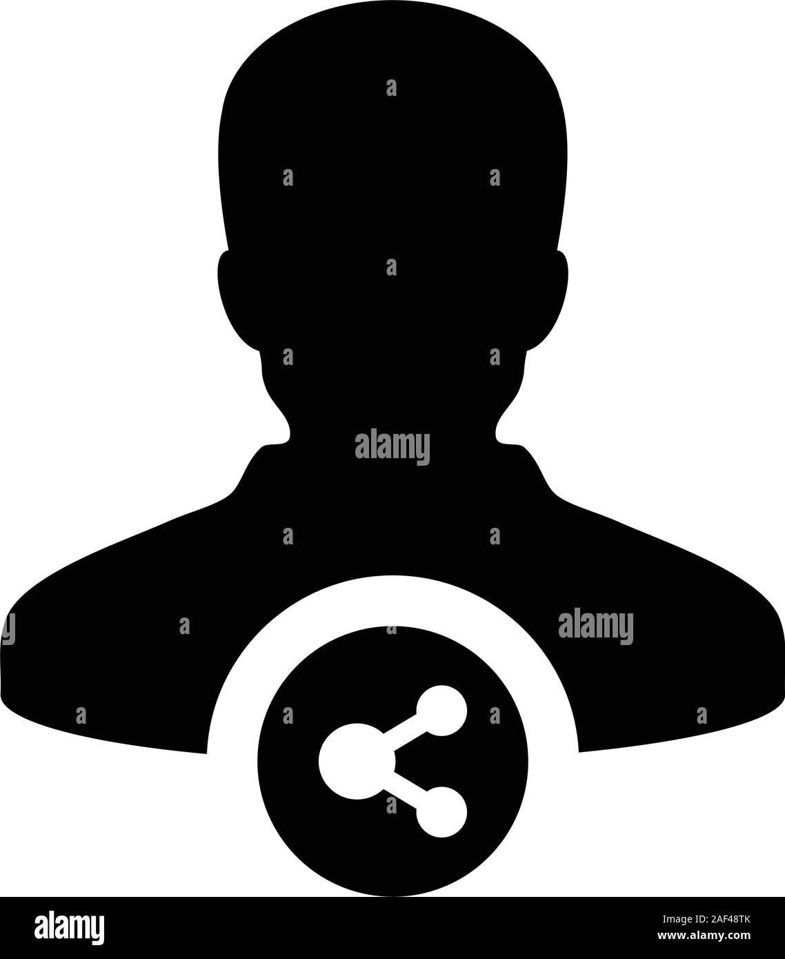 Technology icon vector male person profile avatar with share symbol in ...