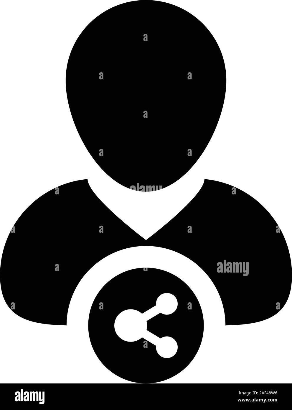 Interaction network icon vector male person profile avatar with share ...