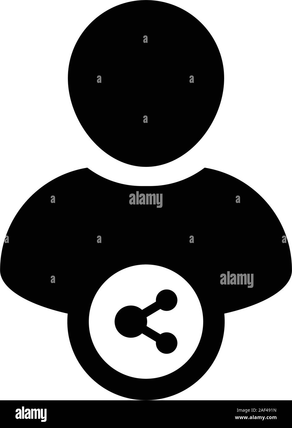 Interaction network icon vector male person profile avatar with share ...