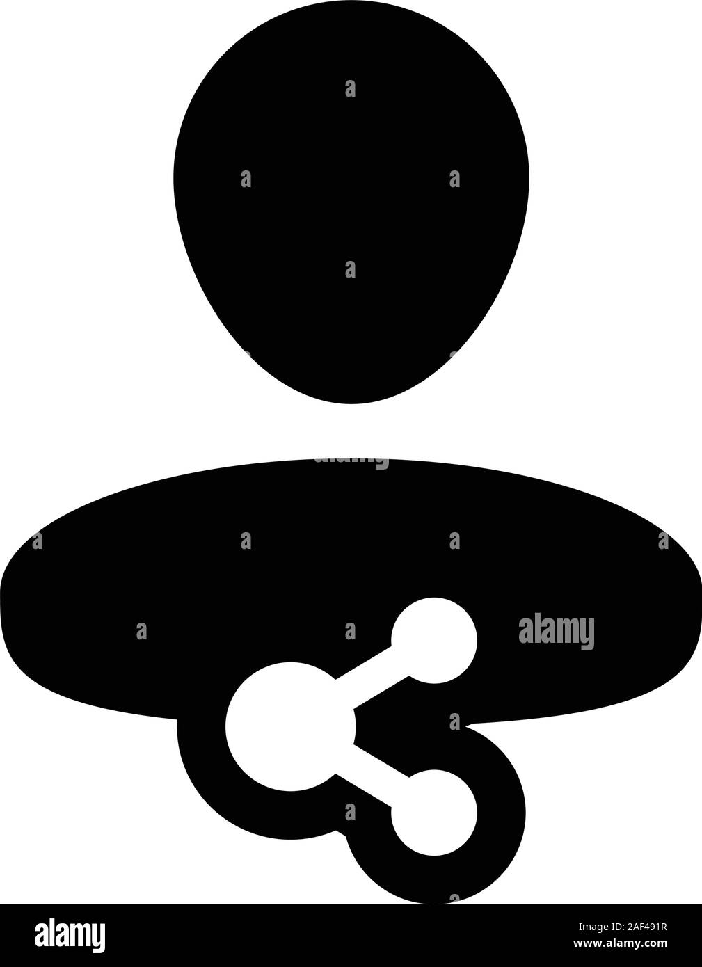 Profile icon with share symbol vector male person avatar in a glyph ...