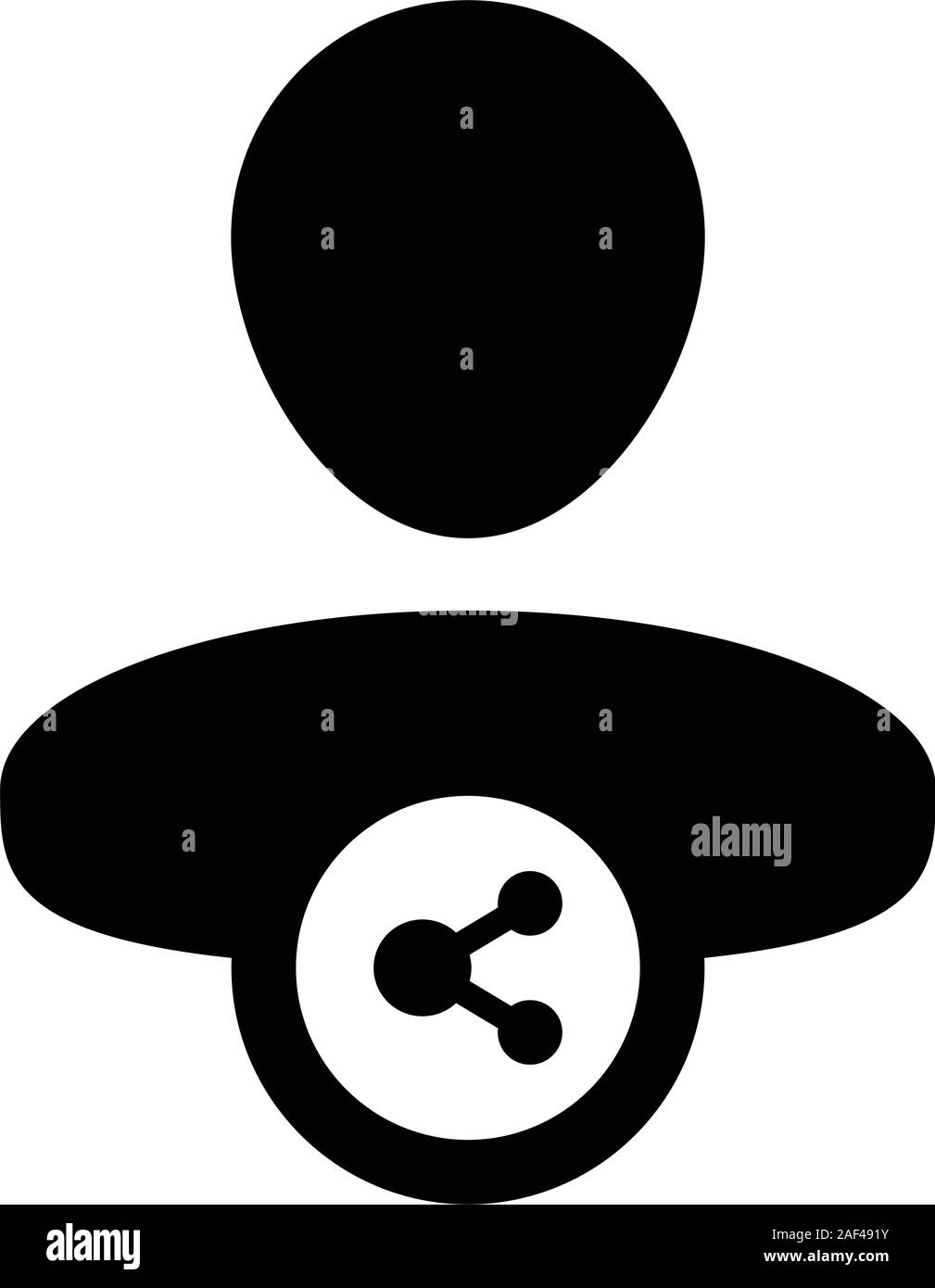 Share symbol icon vector male person profile avatar with network sign ...