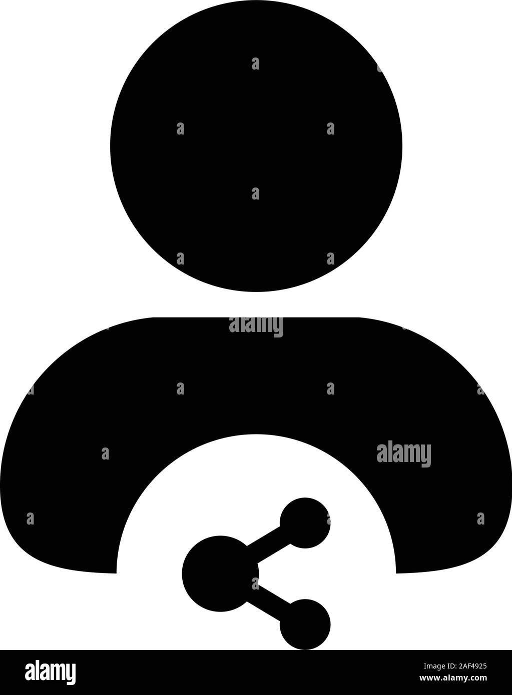 Share symbol icon vector male person profile avatar with network sign ...