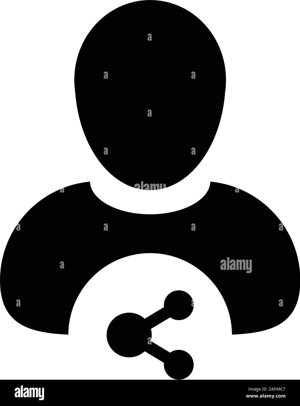 Person icon with share symbol vector male profile avatar in a glyph ...