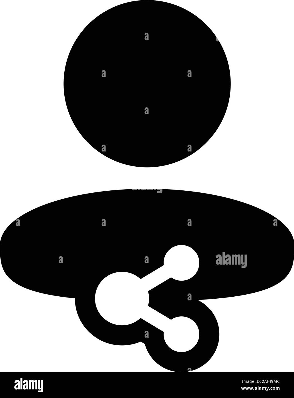 Sharing icon vector male person profile avatar with share symbol in a ...