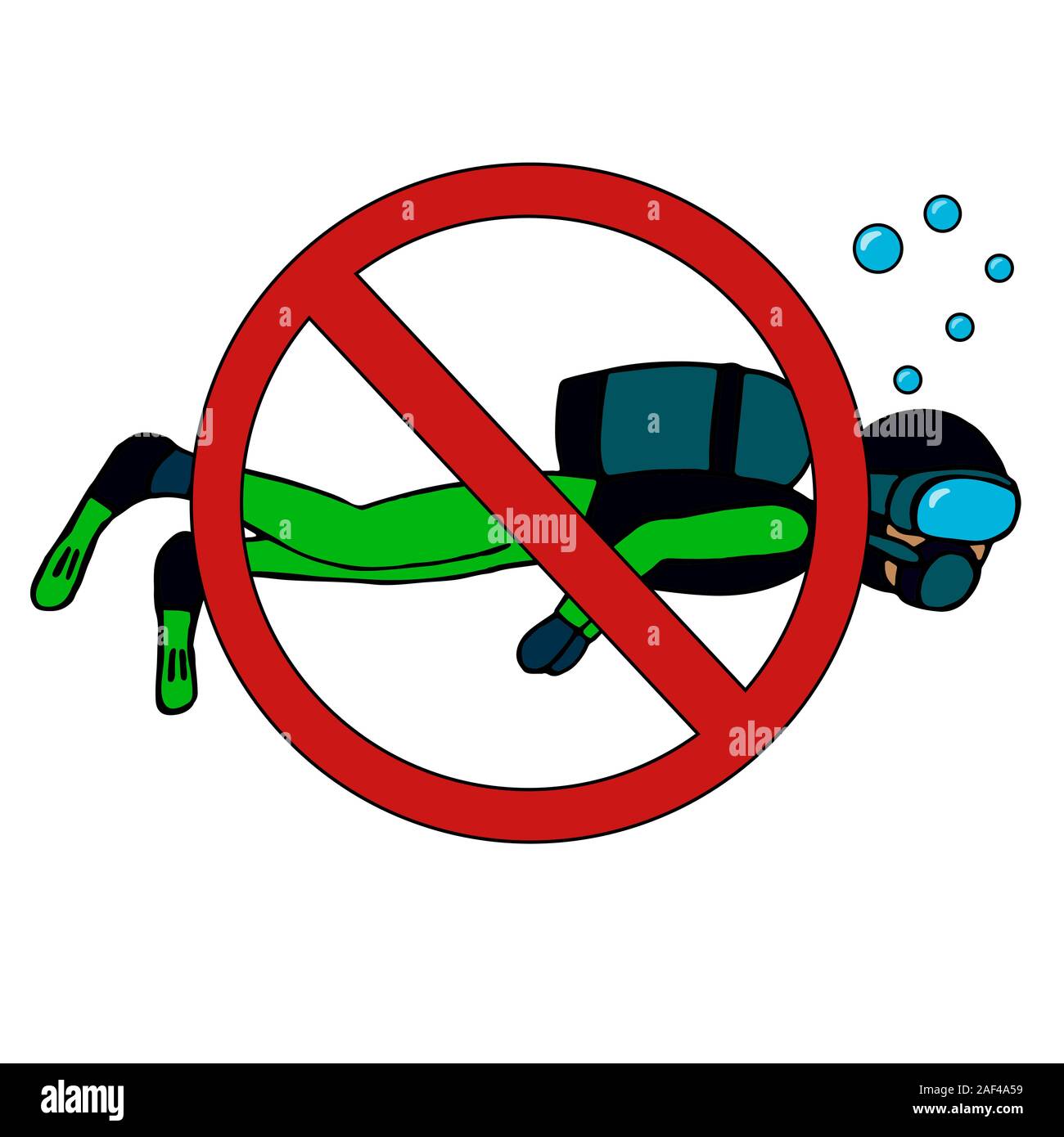 no scuba diving sign. isolated stock vector illustration Stock Vector ...