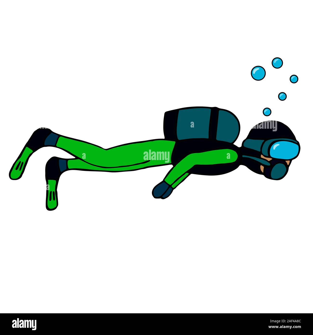 Cartoon man scuba diving hi-res stock photography and images - Alamy