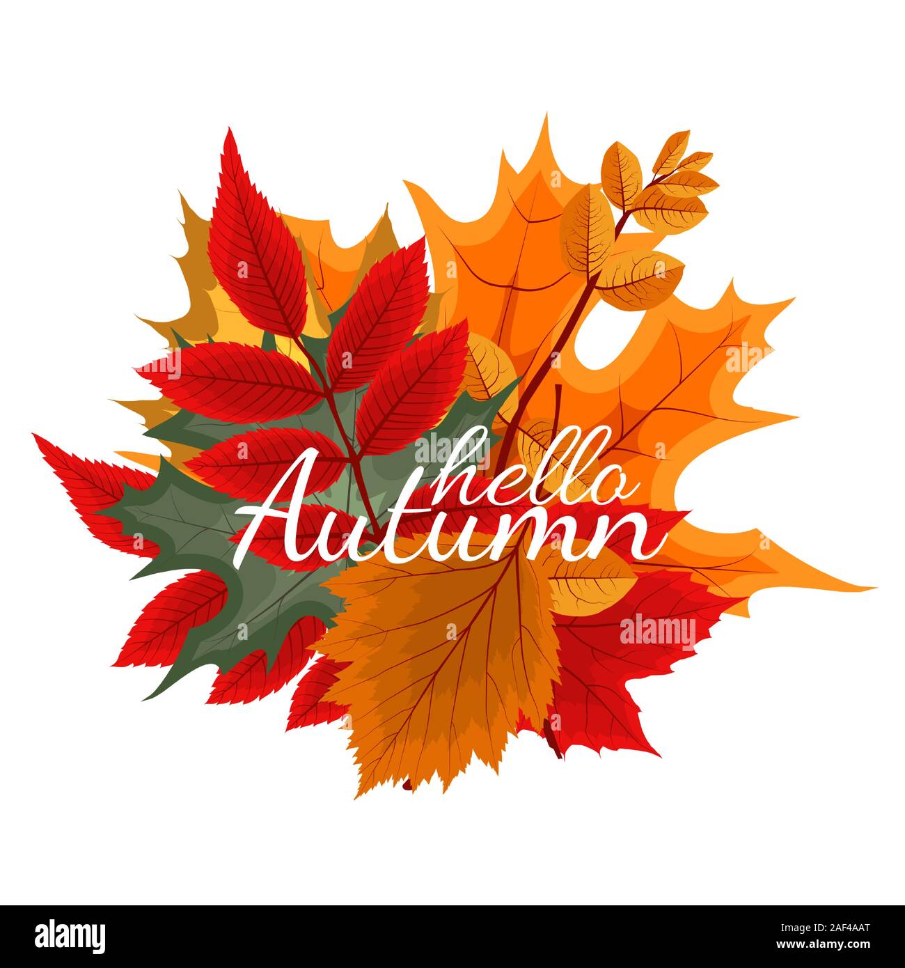 Abstract Vector Illustration Background with Falling Autumn Leaves ...