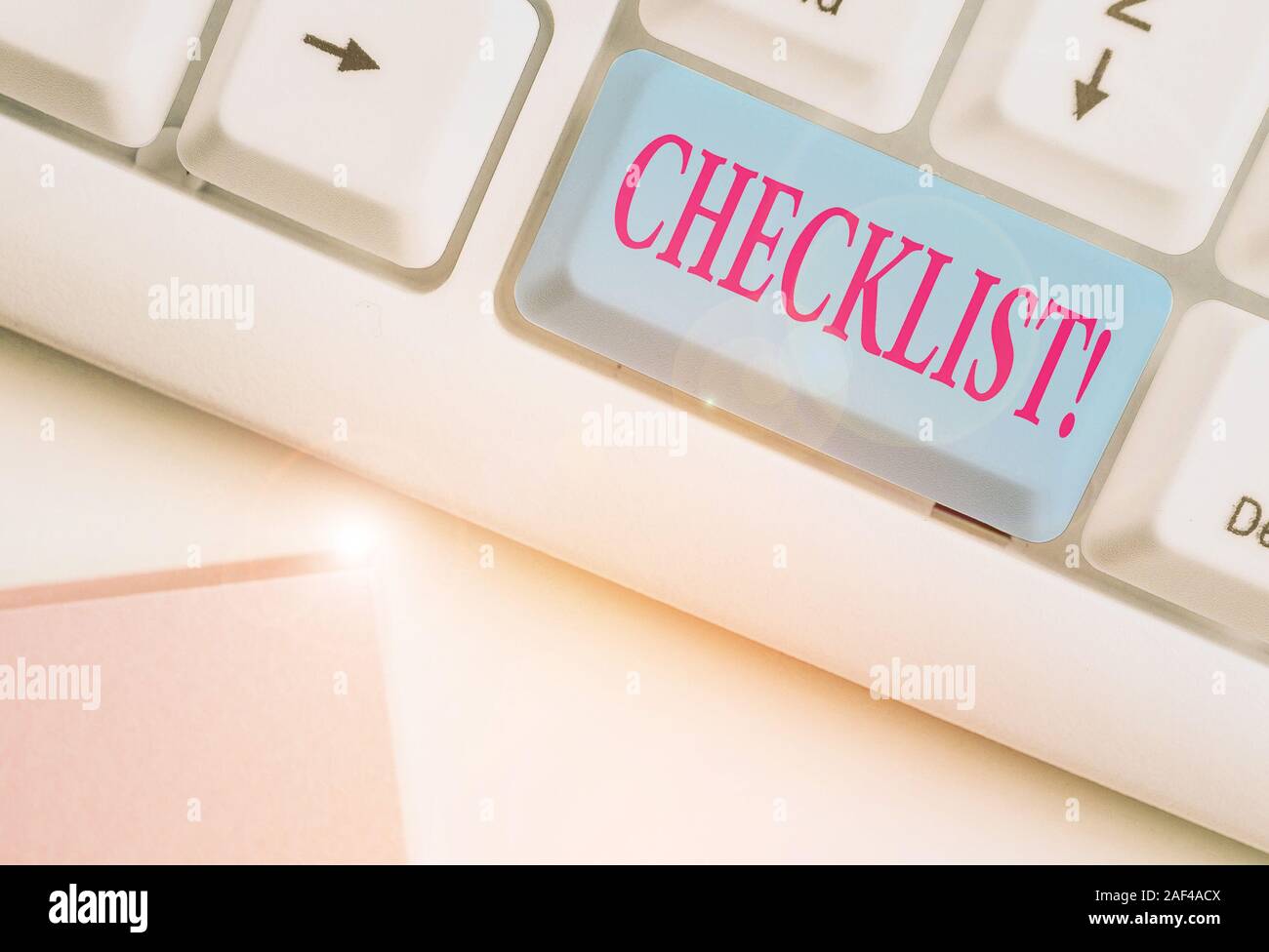 Writing note showing Checklist. Business concept for list items ...