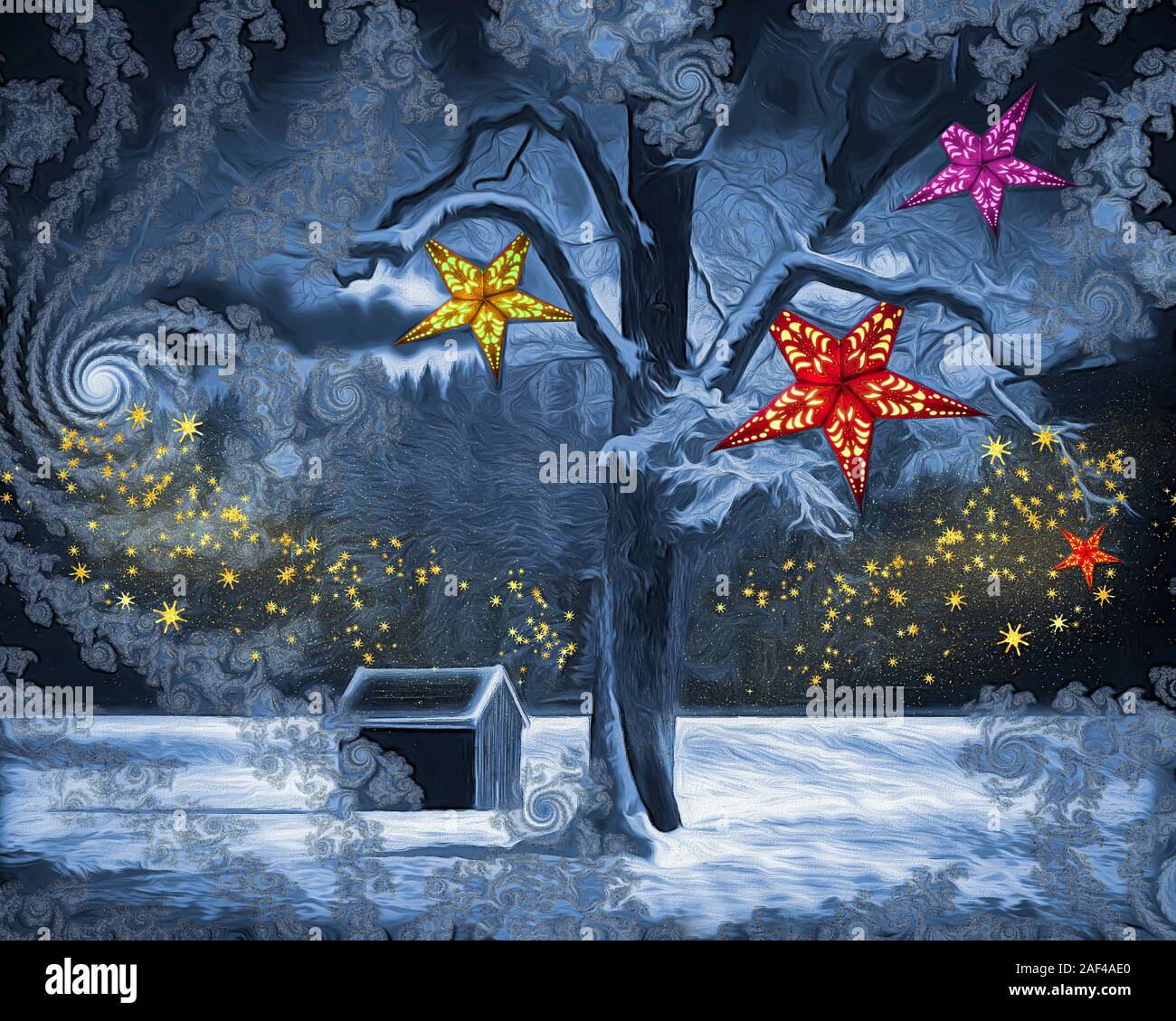 CHRISTMAS ILLUSTRATION: Silent Night Stock Photo - Alamy