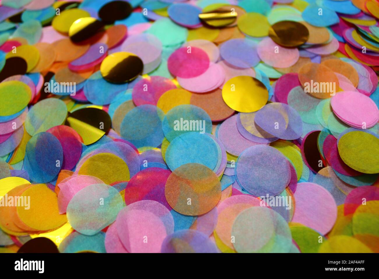 The picture shows a colorful confetti decoration Stock Photo - Alamy