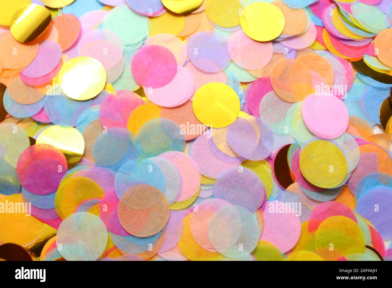 The picture shows a colorful confetti decoration Stock Photo - Alamy