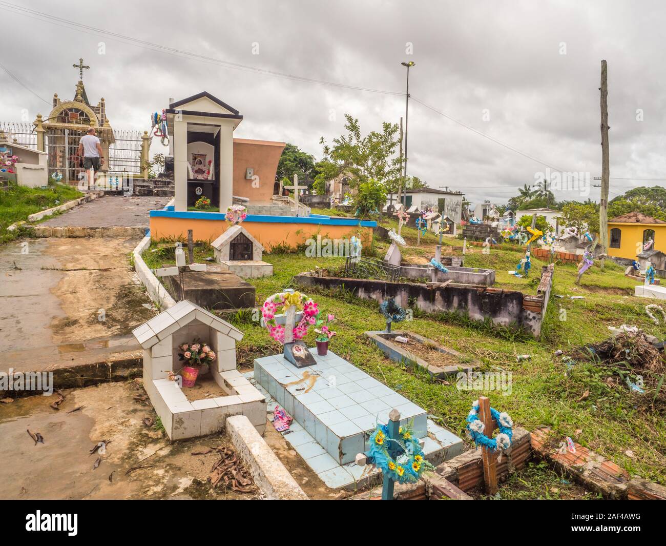 Benjamin Constant, Amazonas,Brazil - December 1 , 2018: Local cemetery ...