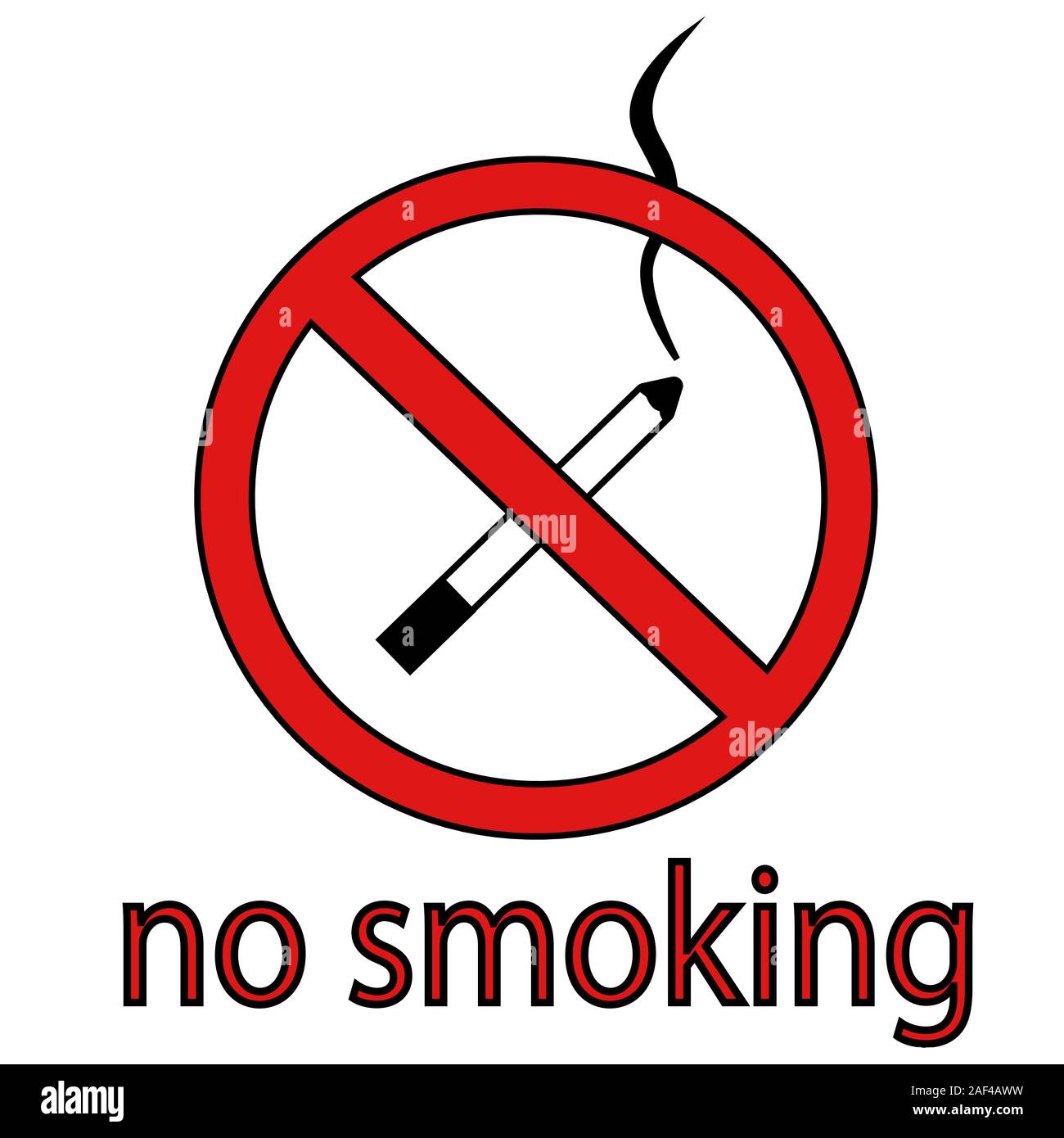 prohibition sign crossed out cigarette. isolated stock vector ...