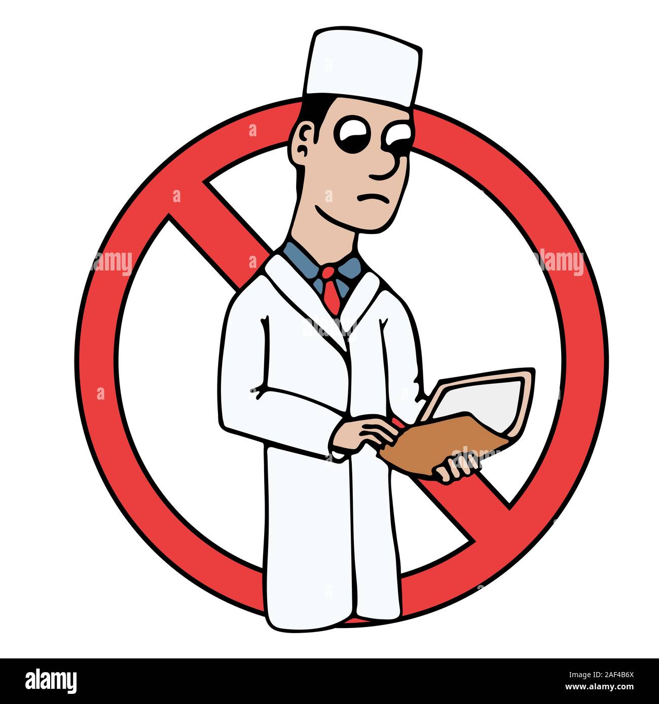 white young cartoon doctor in a coat holding a folder with a case ...