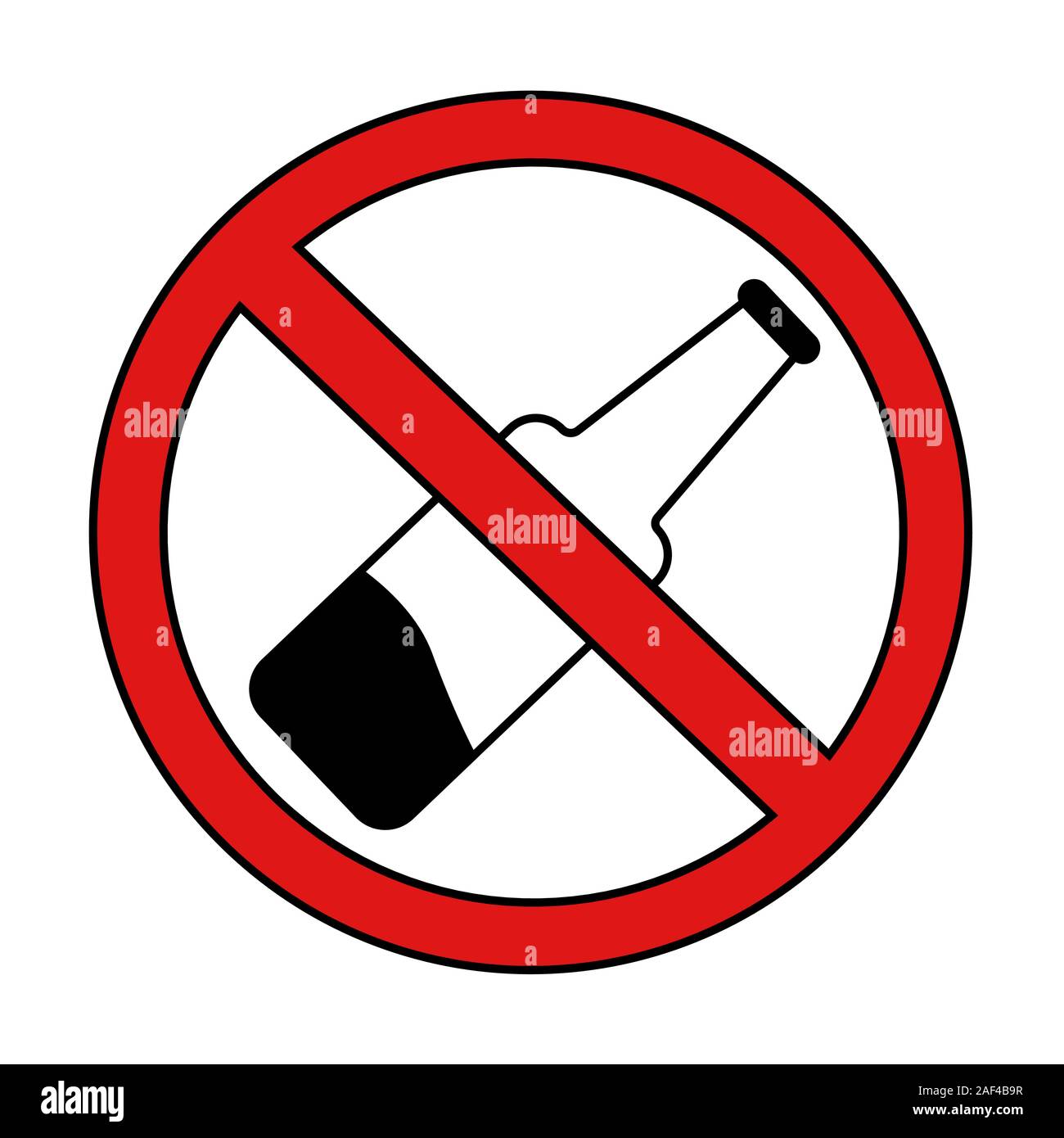 alcohol prohibition sign crossed out bottle. isolated stock vector ...